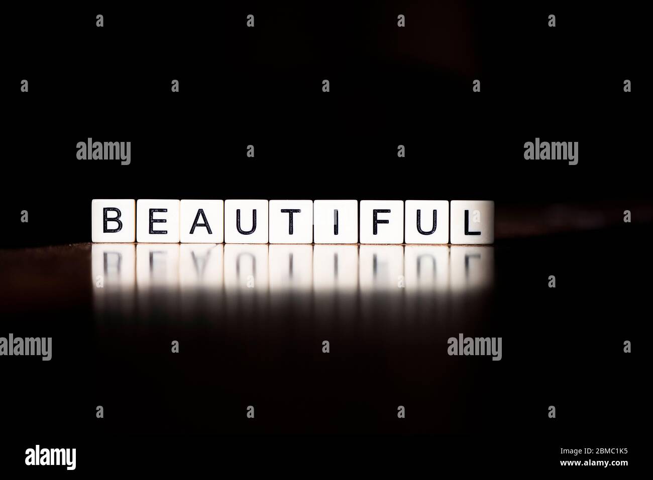 Beautiful in block letters Stock Photo - Alamy