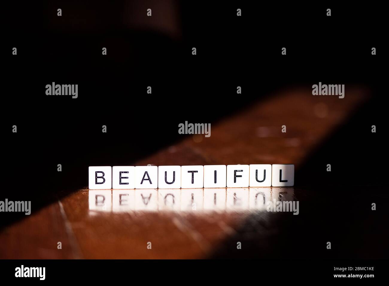 Beautiful in block letters Stock Photo - Alamy