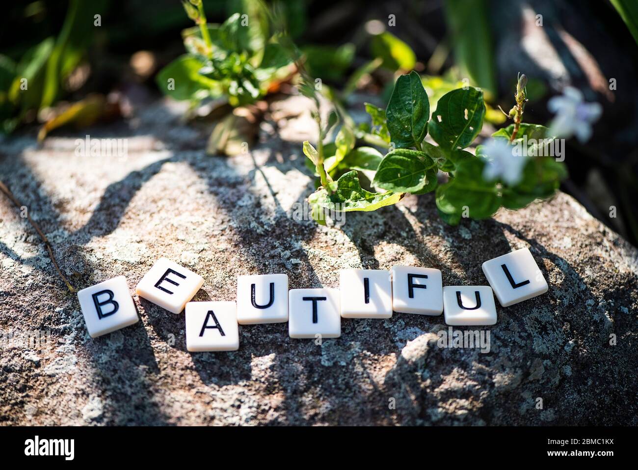 Beautiful in block letters Stock Photo - Alamy