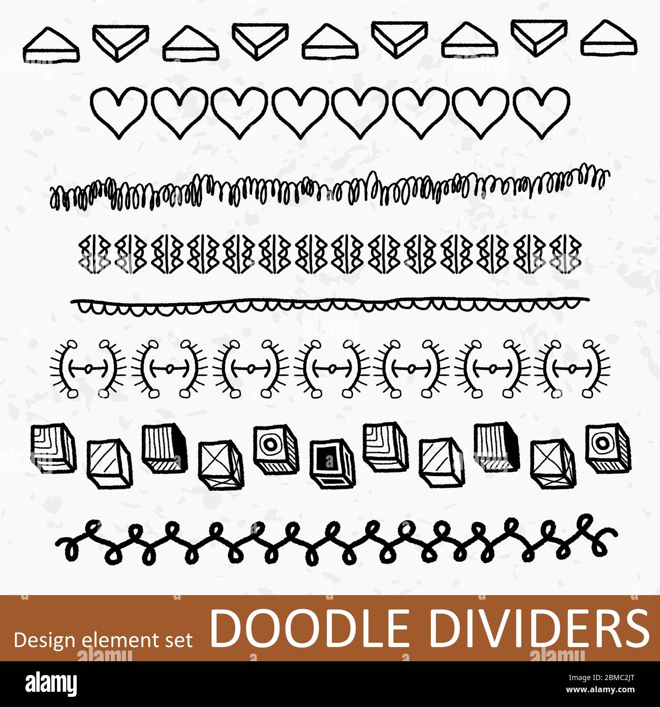 Collection of decorative borders illustration. Doodle divider or text ...