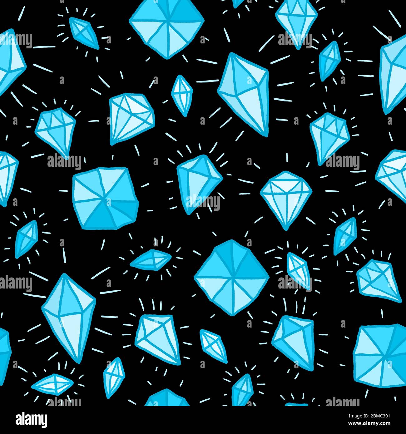 Doodle seamless background texture illustration - precious diamonds ...