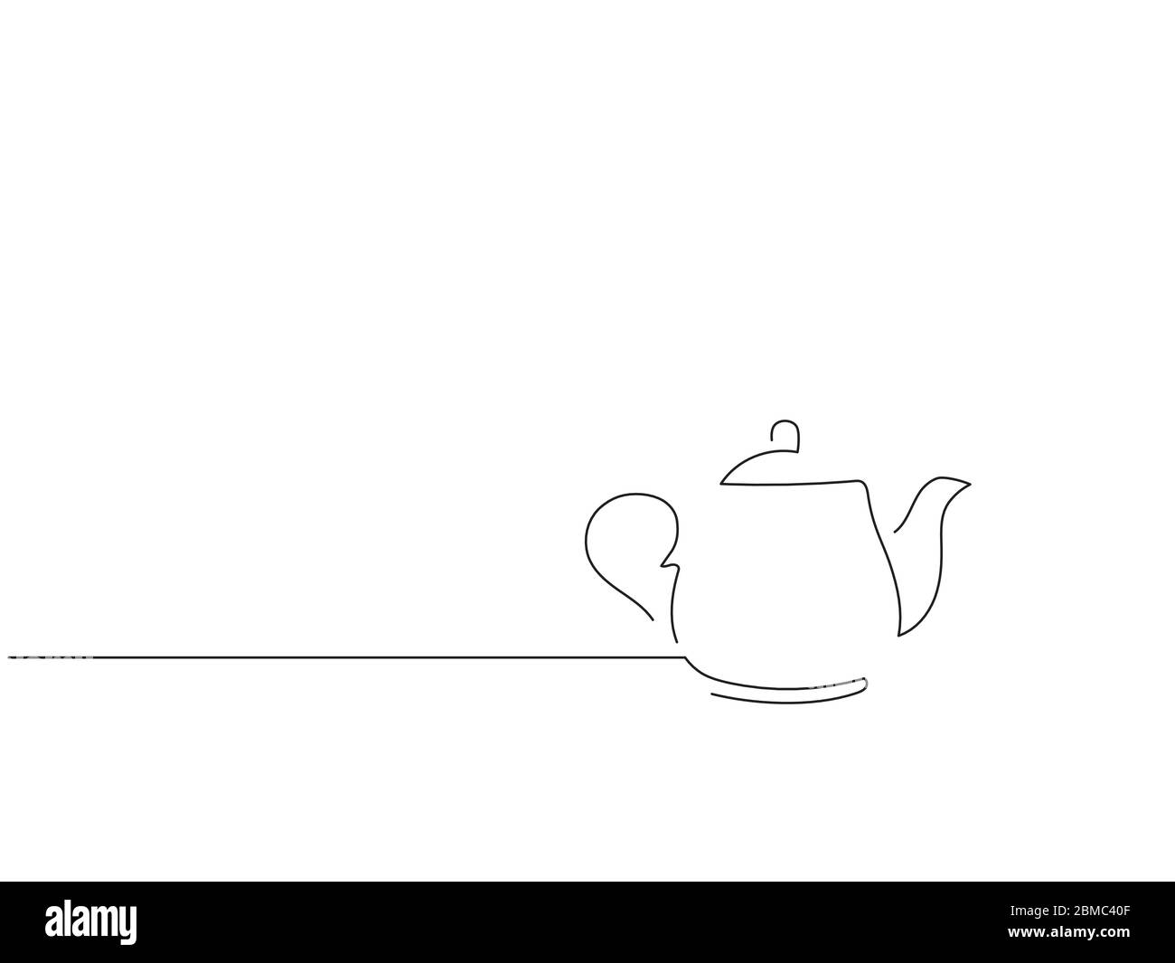 Teapot isolated line drawing, vector illustration design Stock Vector ...