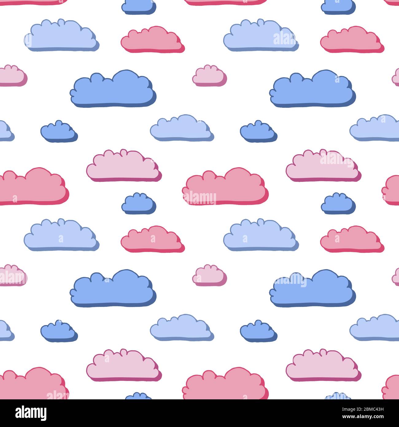 Cartoon seamless vector clouds texture. Seamless fluffy clouds textile ...