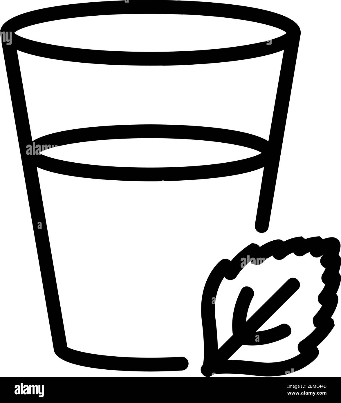 mint drink in glass icon vector outline illustration Stock Vector Image ...