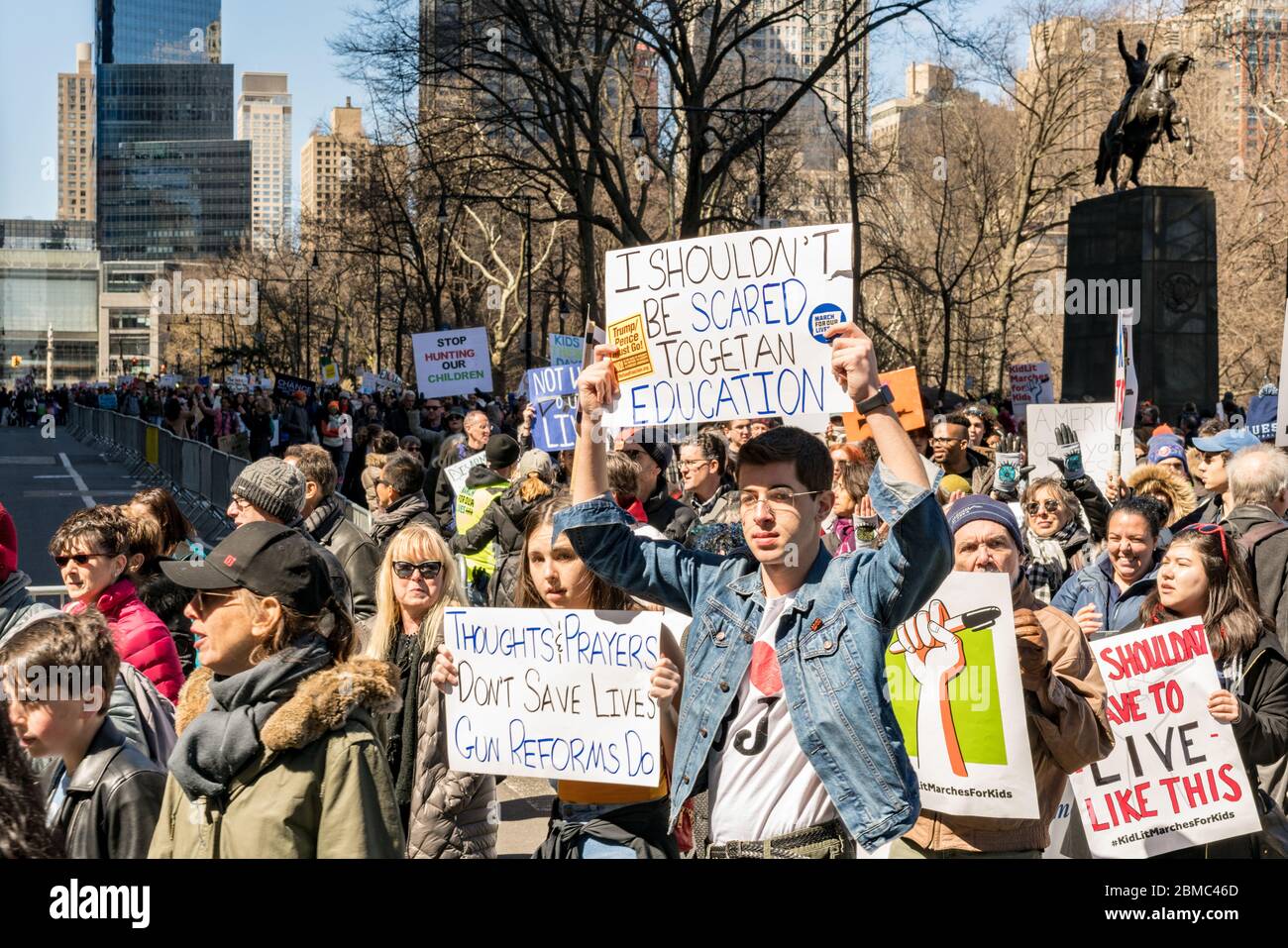 March for Our Lives in New York City. Rally for gun safety put on by ...