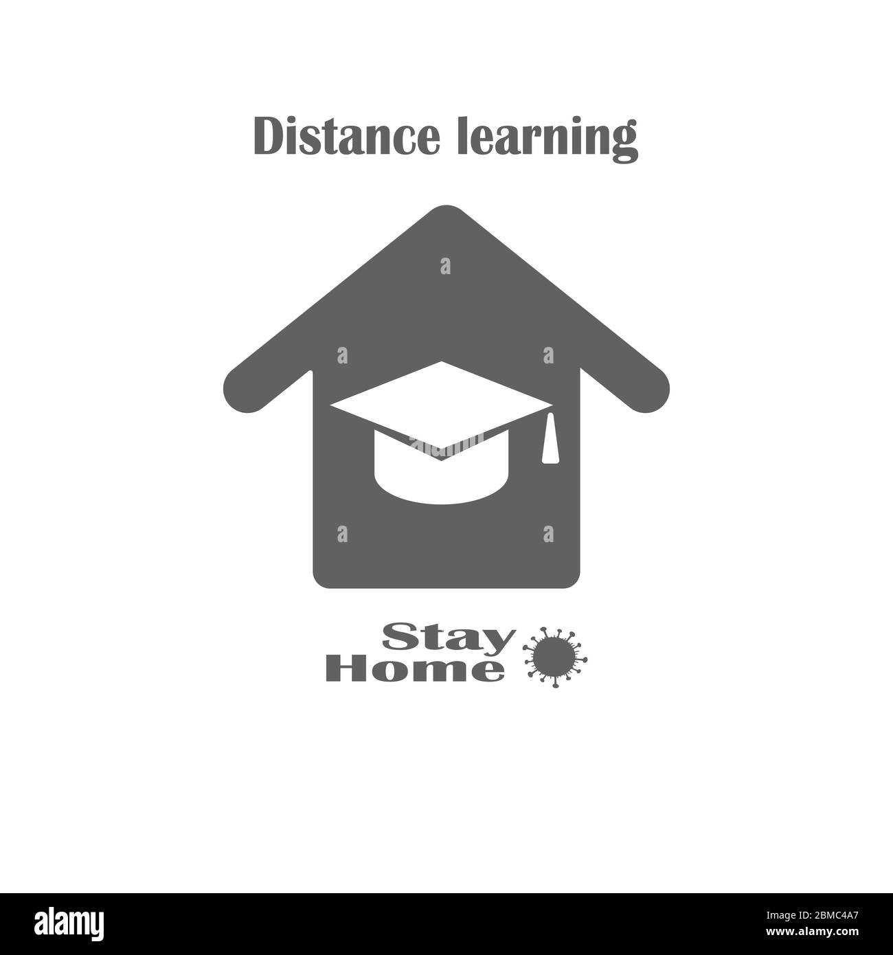 Stay home - online education, distance learning - vector icon Stock ...
