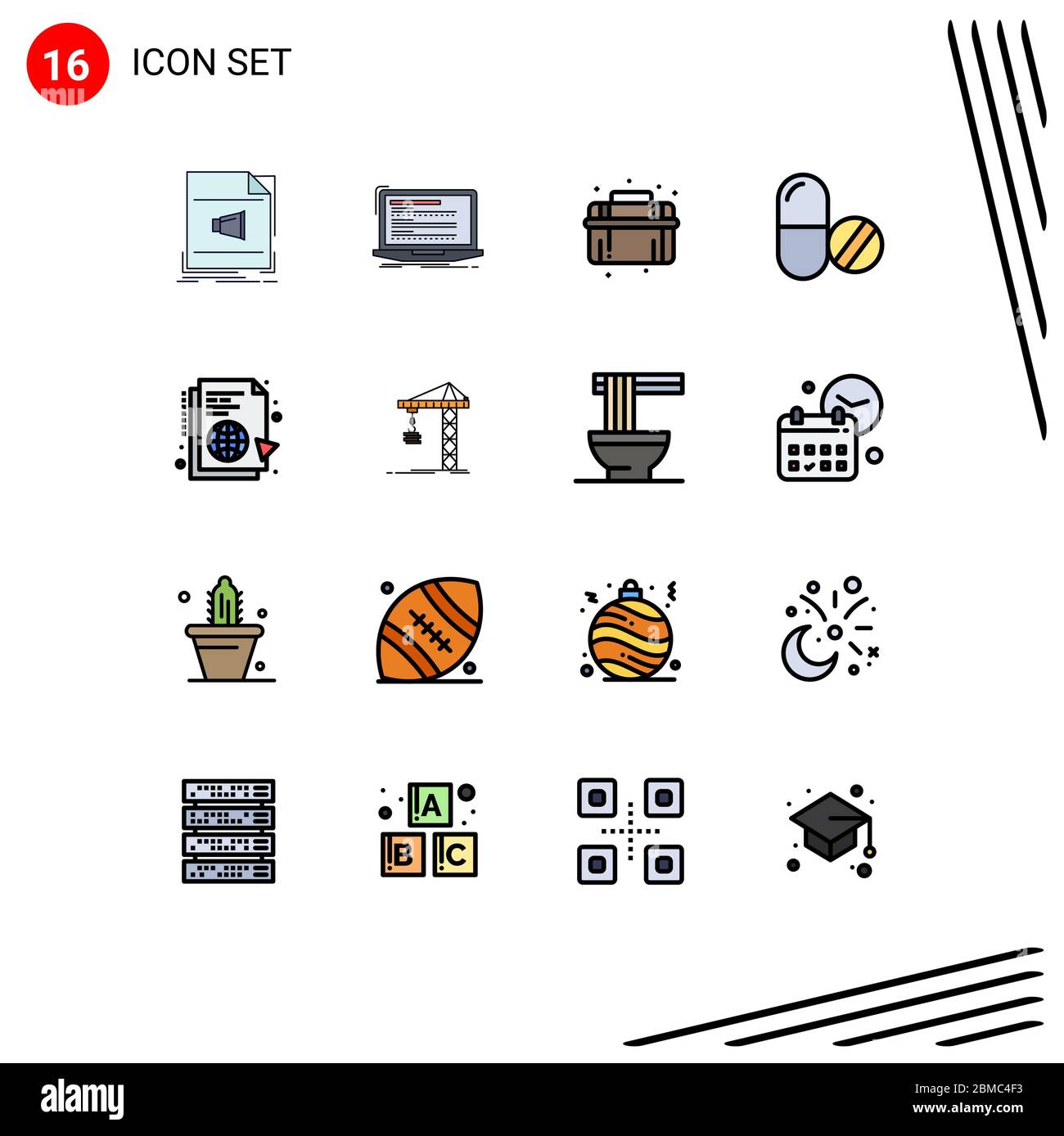 Stock Vector Icon Pack of 16 Line Signs and Symbols for tablet, medical ...