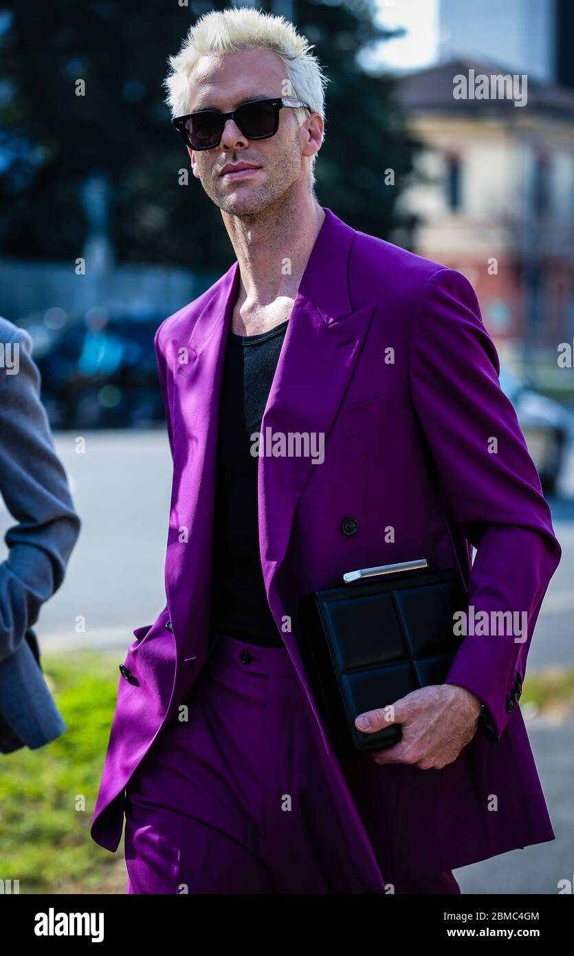 MILAN, Italy- February 23 2020: Chris Burt-Allan on the street during ...