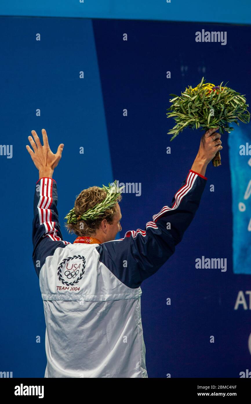 Aaron Peirsol (USA) wins the gold medal in the Men's 100 metre ...