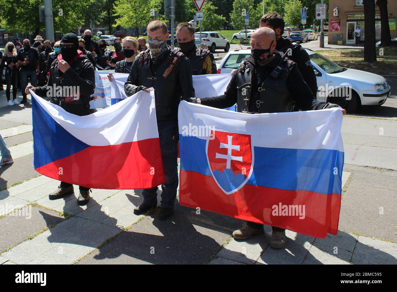 Czech followers of the nationalist Night Wolves motorcycle club, known ...