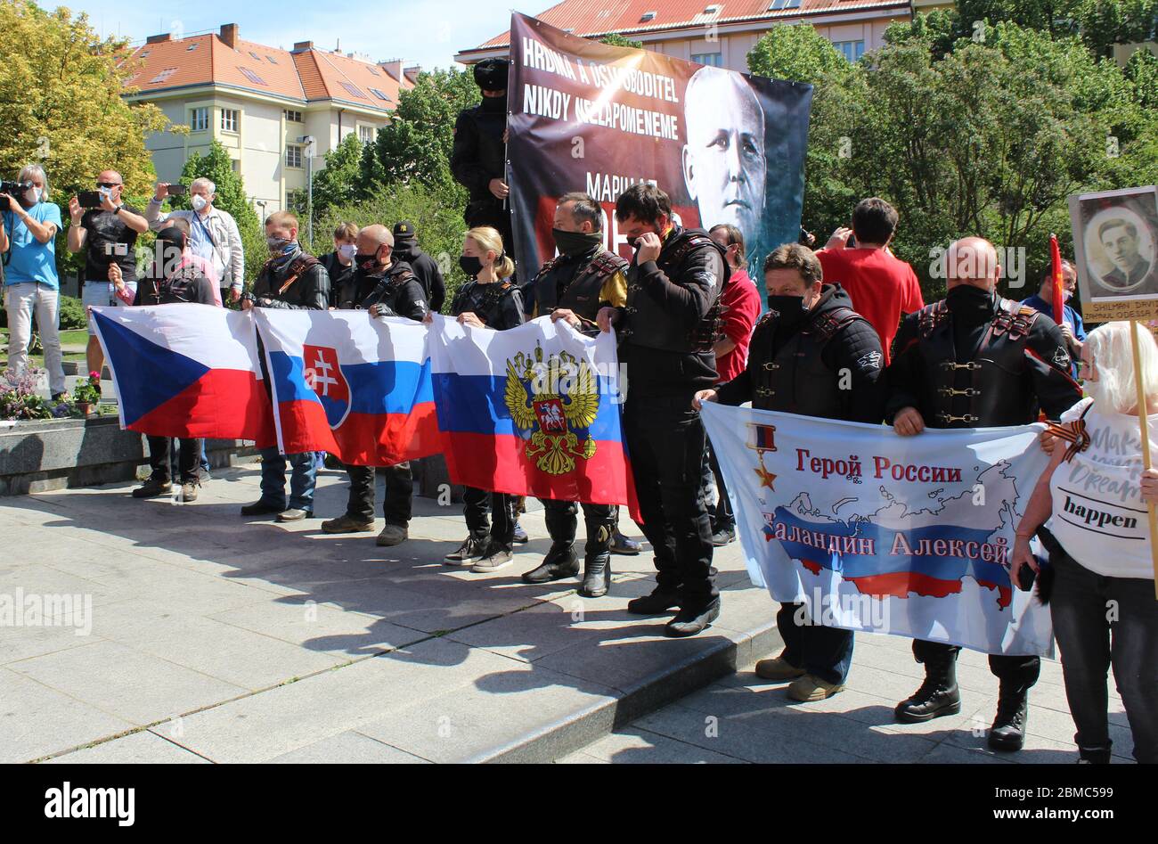 Czech followers of the nationalist Night Wolves motorcycle club, known ...