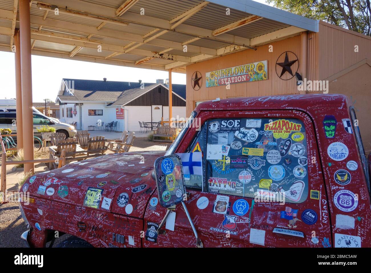 Sunflower Station on Route 66, Adrian, Texas Stock Photo - Alamy