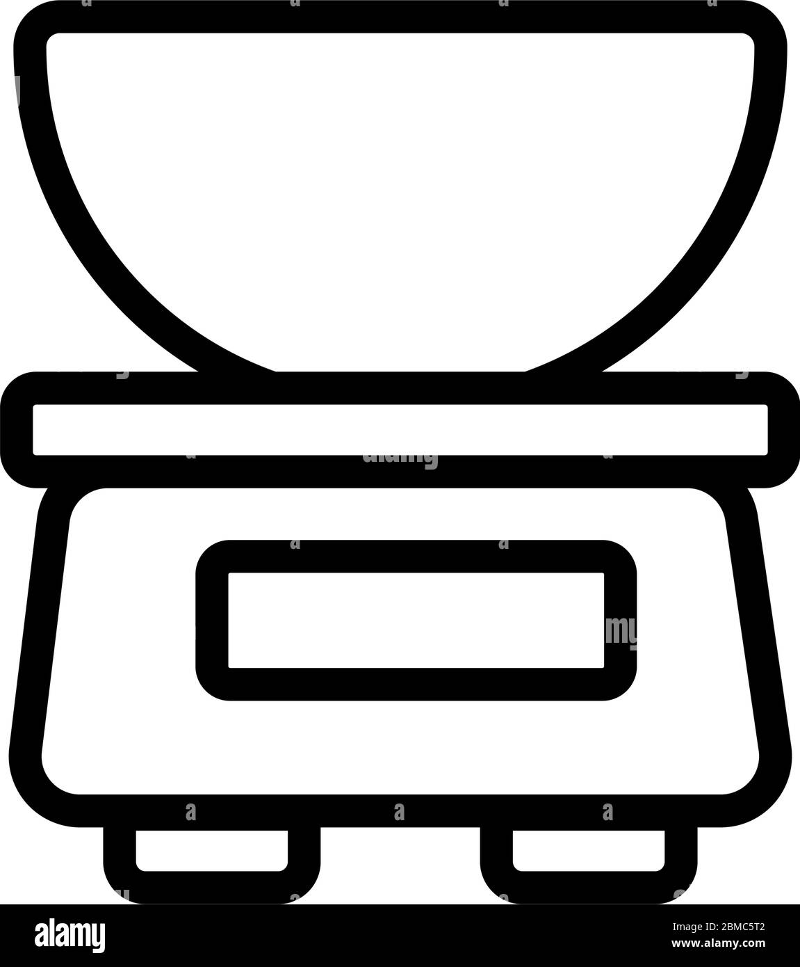 commercial scales with weighing bowl icon vector outline illustration ...