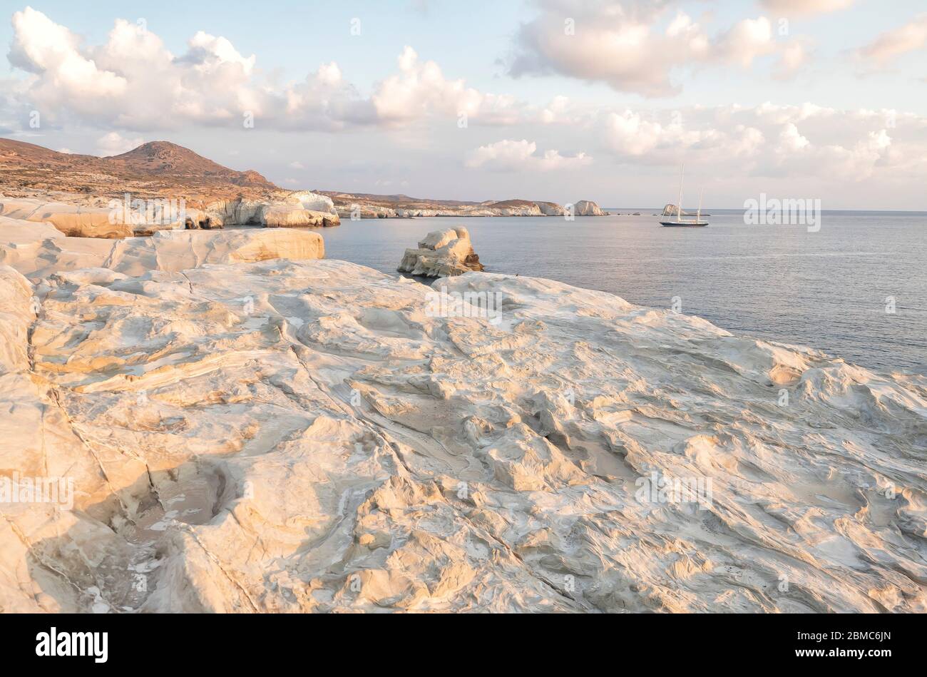 Sarakíniko Beach - White vulcanic rock formations with unique shape ...