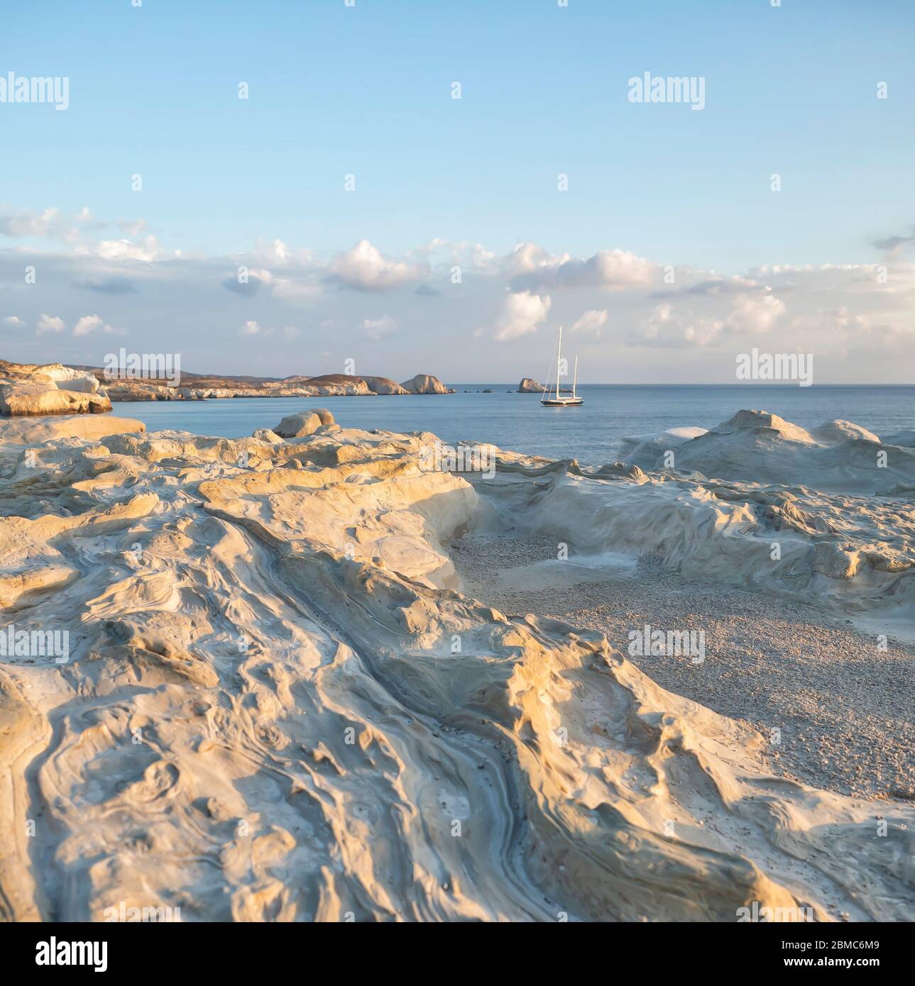 Sarakíniko Beach - White vulcanic rock formations with unique shape ...