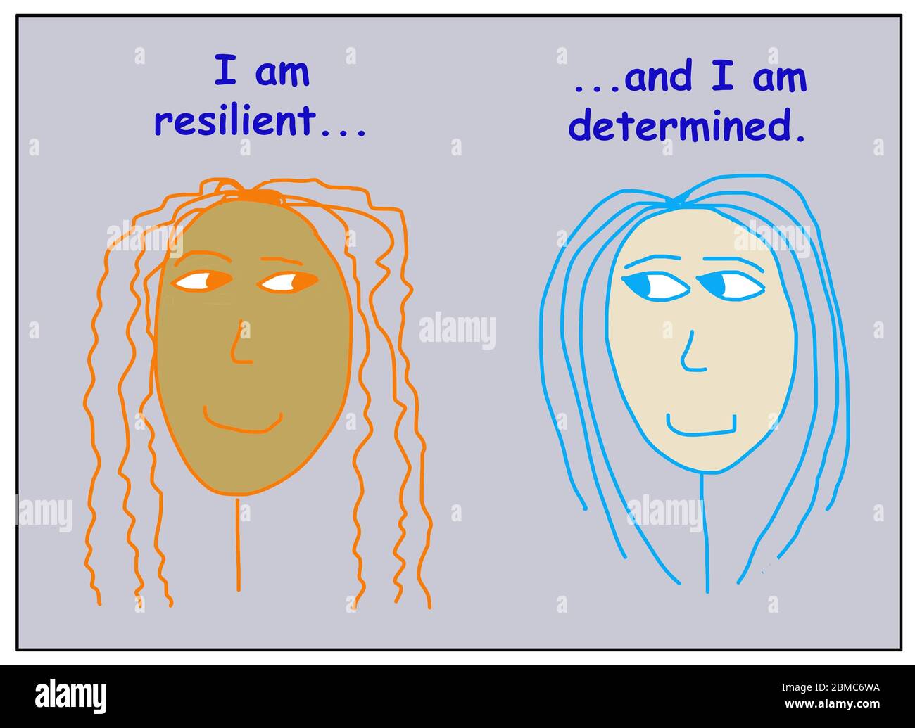 Color cartoon of two smiling and ethnically diverse women stating I am ...