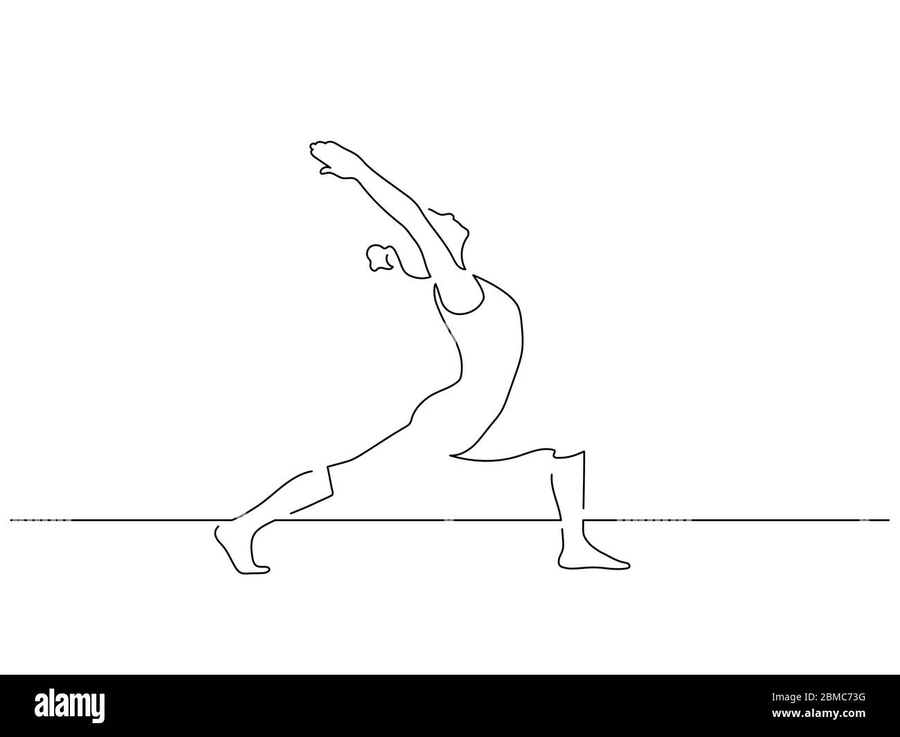 Woman practicing yoga isolated line drawing, vector illustration design ...