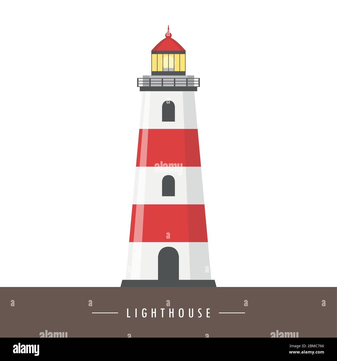 red and white lighthouse isolated vector illustration EPS10 Stock ...
