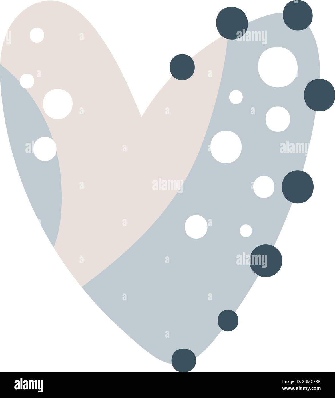 Vector Childish hand drawn heart with dots. Creative scandinavian kids ...