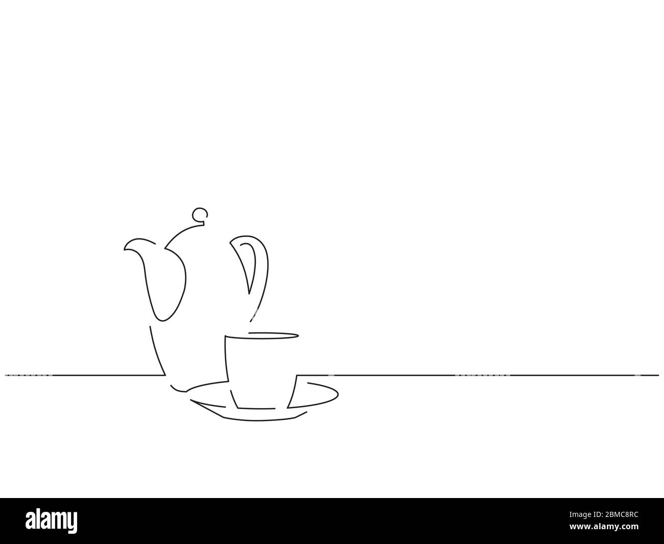 Teapot isolated line drawing, vector illustration design Stock Vector ...