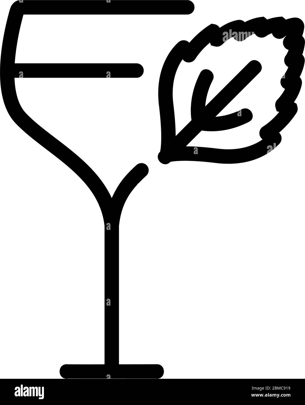 mint drink in wineglass icon vector outline illustration Stock Vector ...