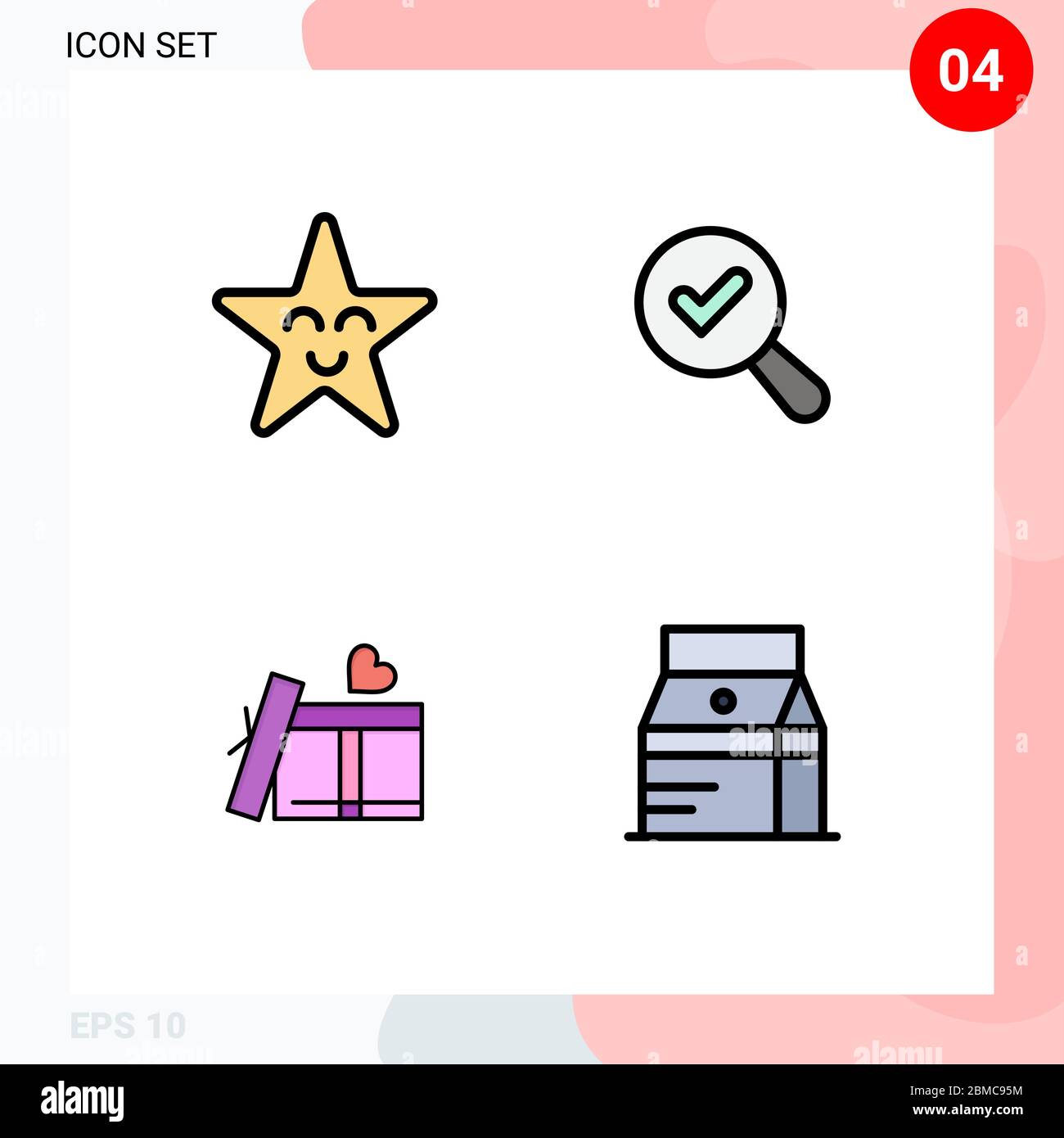 4 User Interface Filledline Flat Color Pack of modern Signs and Symbols ...