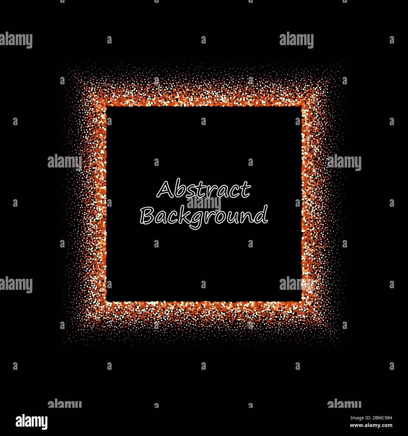 Orange glitter frame, isolated on white background. Raster version. eps ...