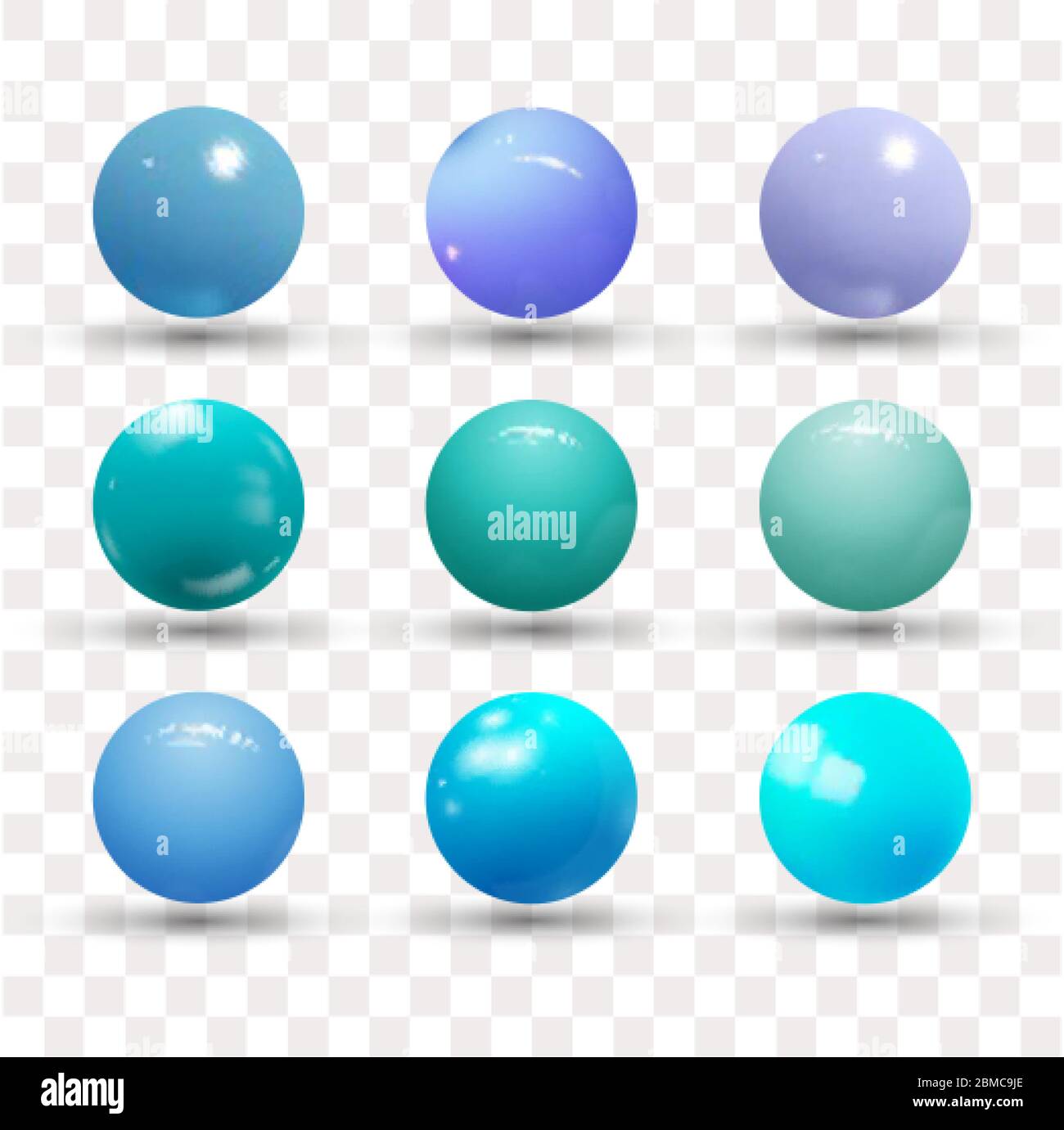 Blue pearl balls set Isolated on white background Stock Vector Image ...