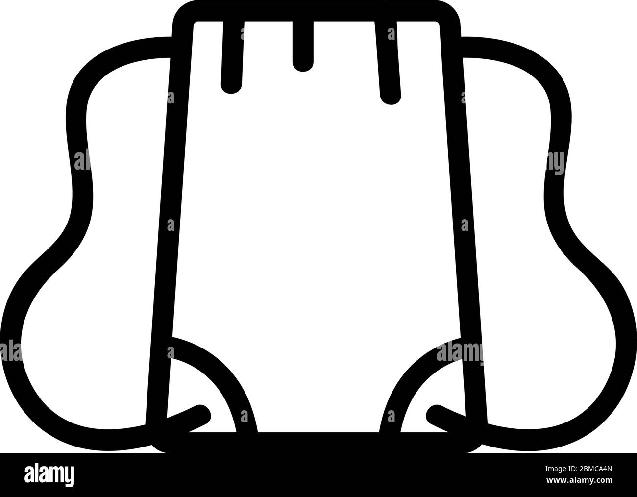 plain rectangular travel backpack icon vector outline illustration ...