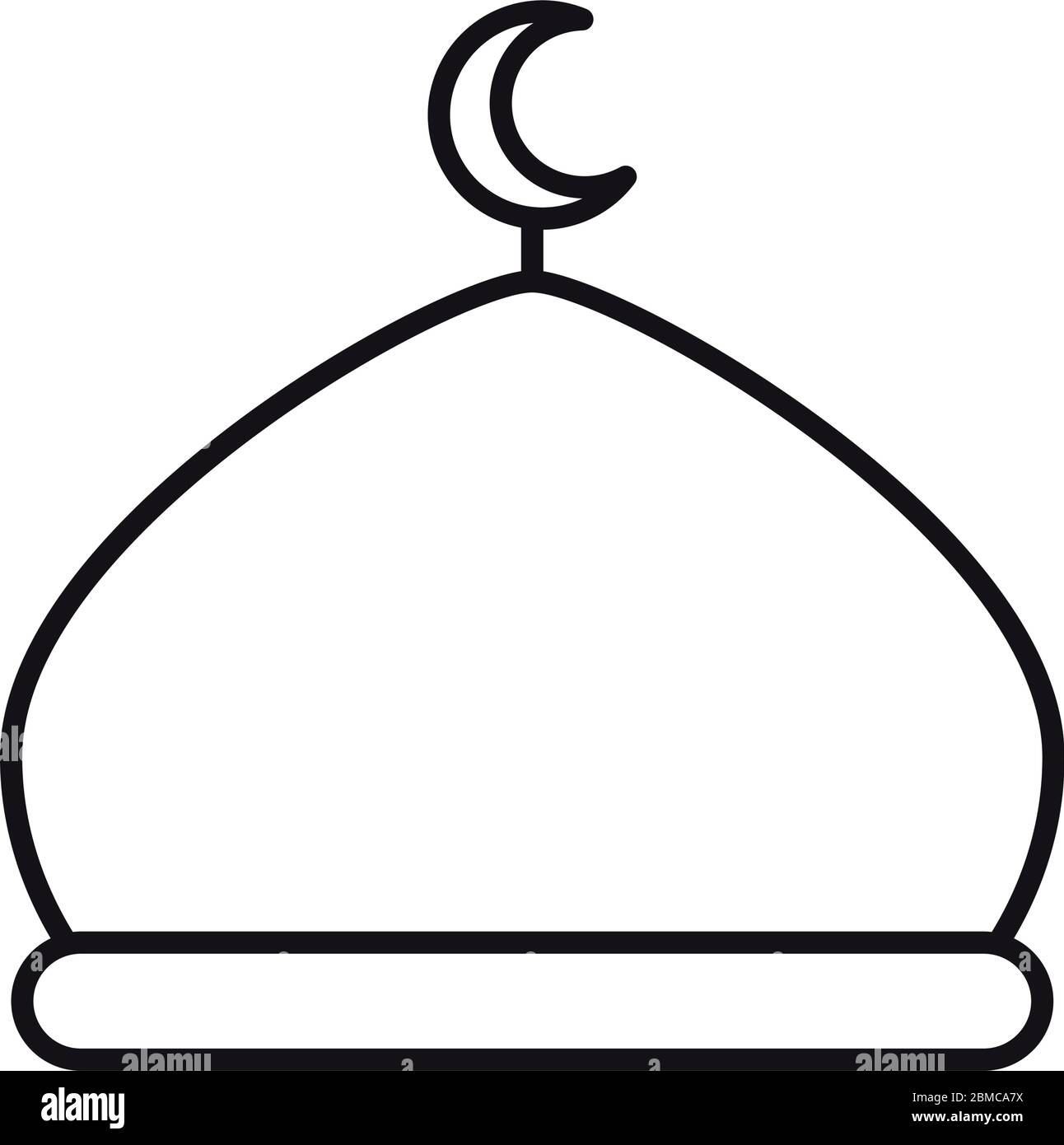 mosque dome icon over white background, line style, vector illustration ...