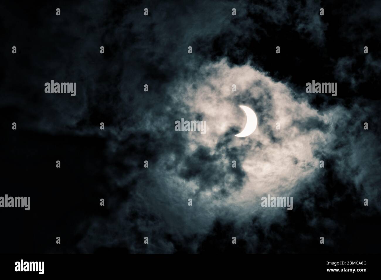 Scary Moon with Clouds Stock Photo - Alamy