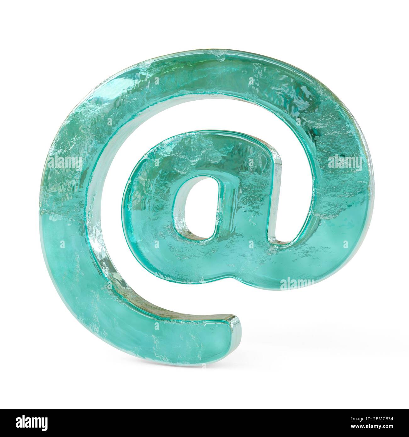 Realistic icy email symbol isolated on a white background. 3d image ...