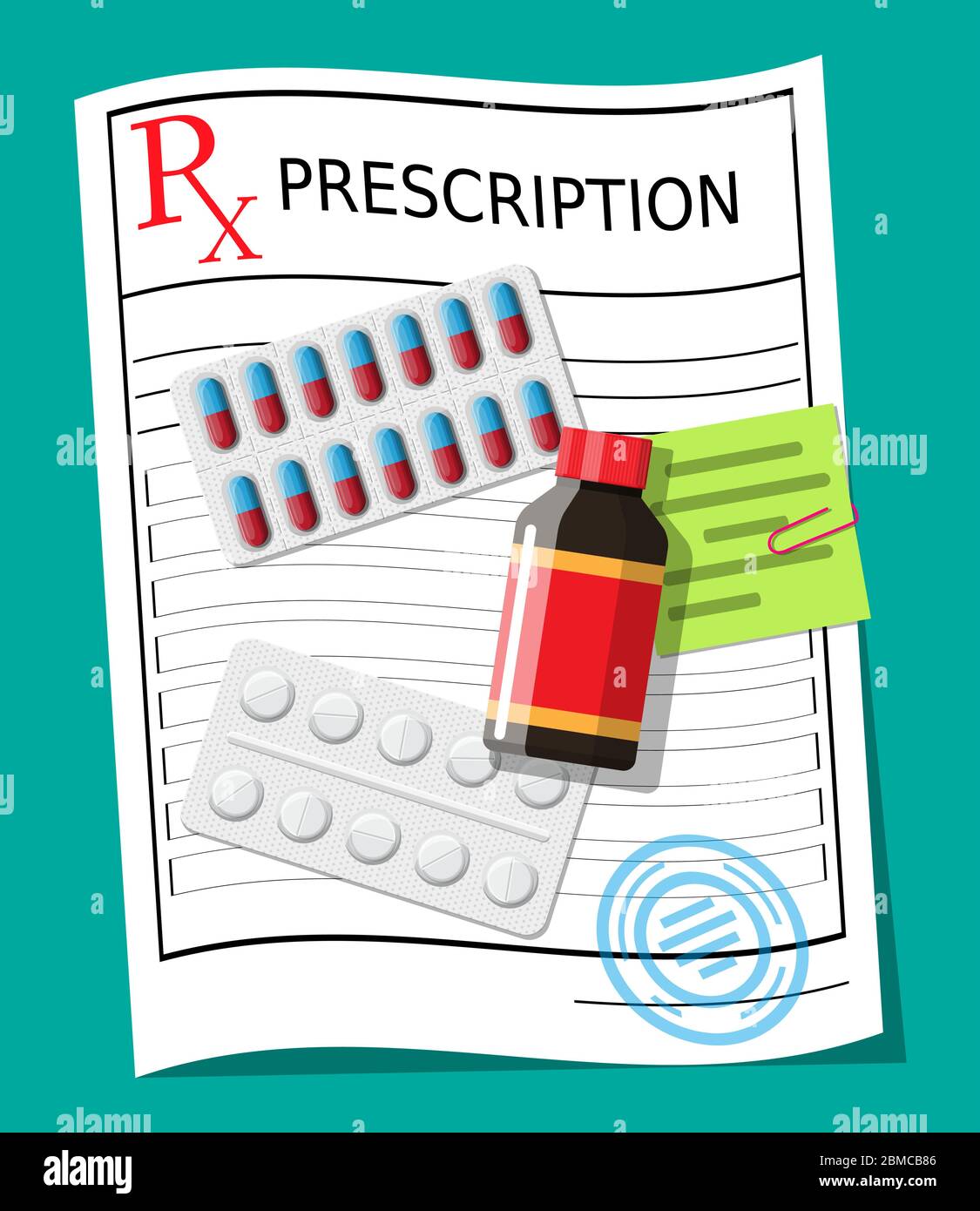 Prescription rx, pills, capsules for illness and pain treatment. Taking ...