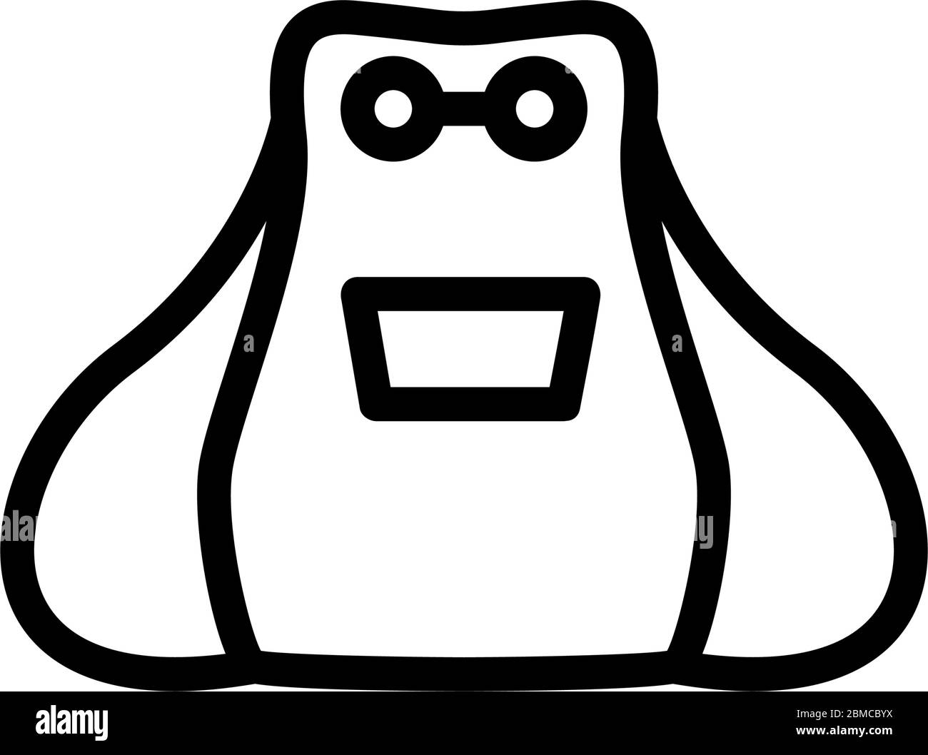 unstable backpack with ropes and pocket icon vector outline ...