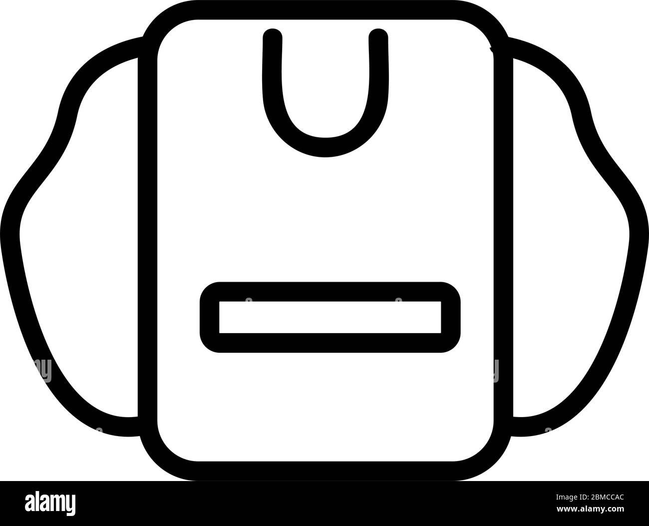 backpack with pocket icon vector outline illustration Stock Vector ...