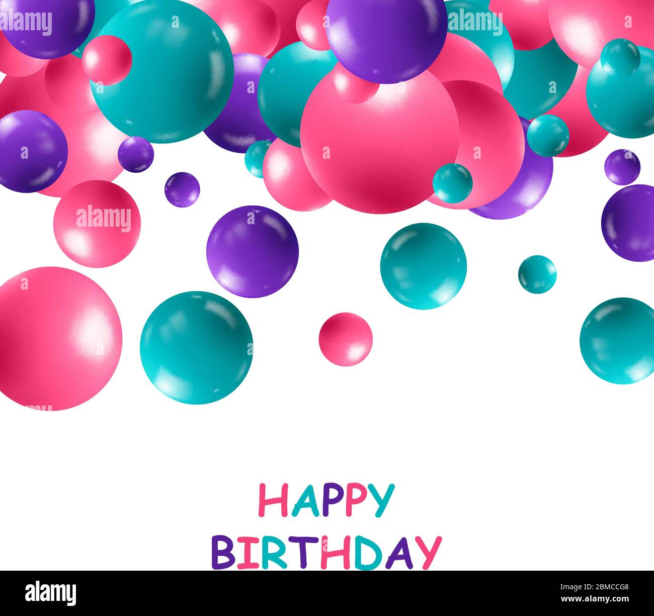Abstract background with dynamic 3d spheres. Plastic colorful bubbles ...