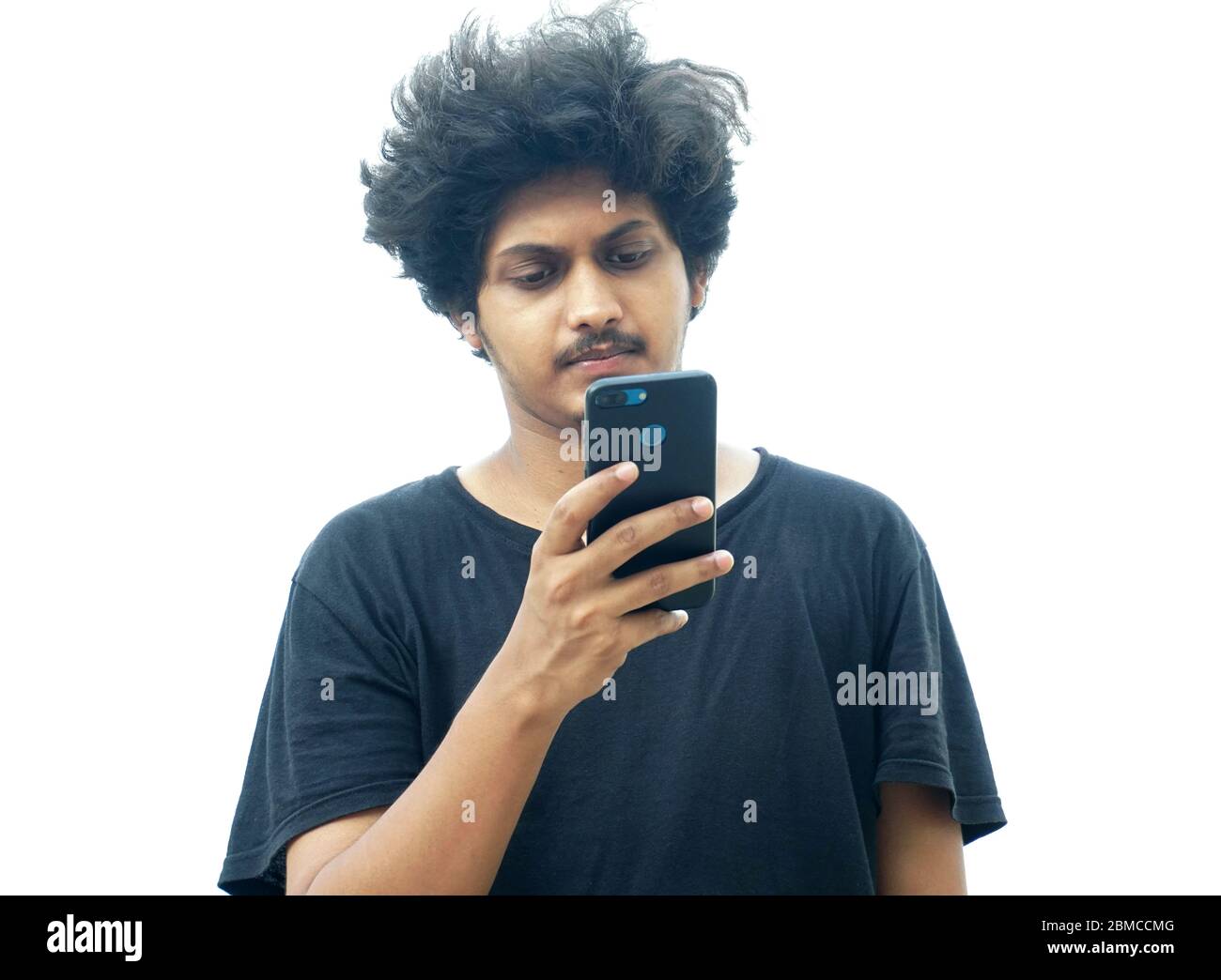 portrait of a man with a smartphone Stock Photo - Alamy
