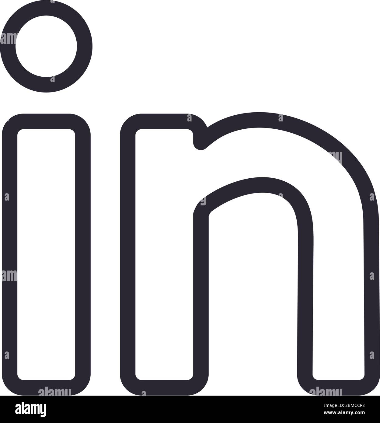 linkedin line style icon design, Social media multimedia communication ...