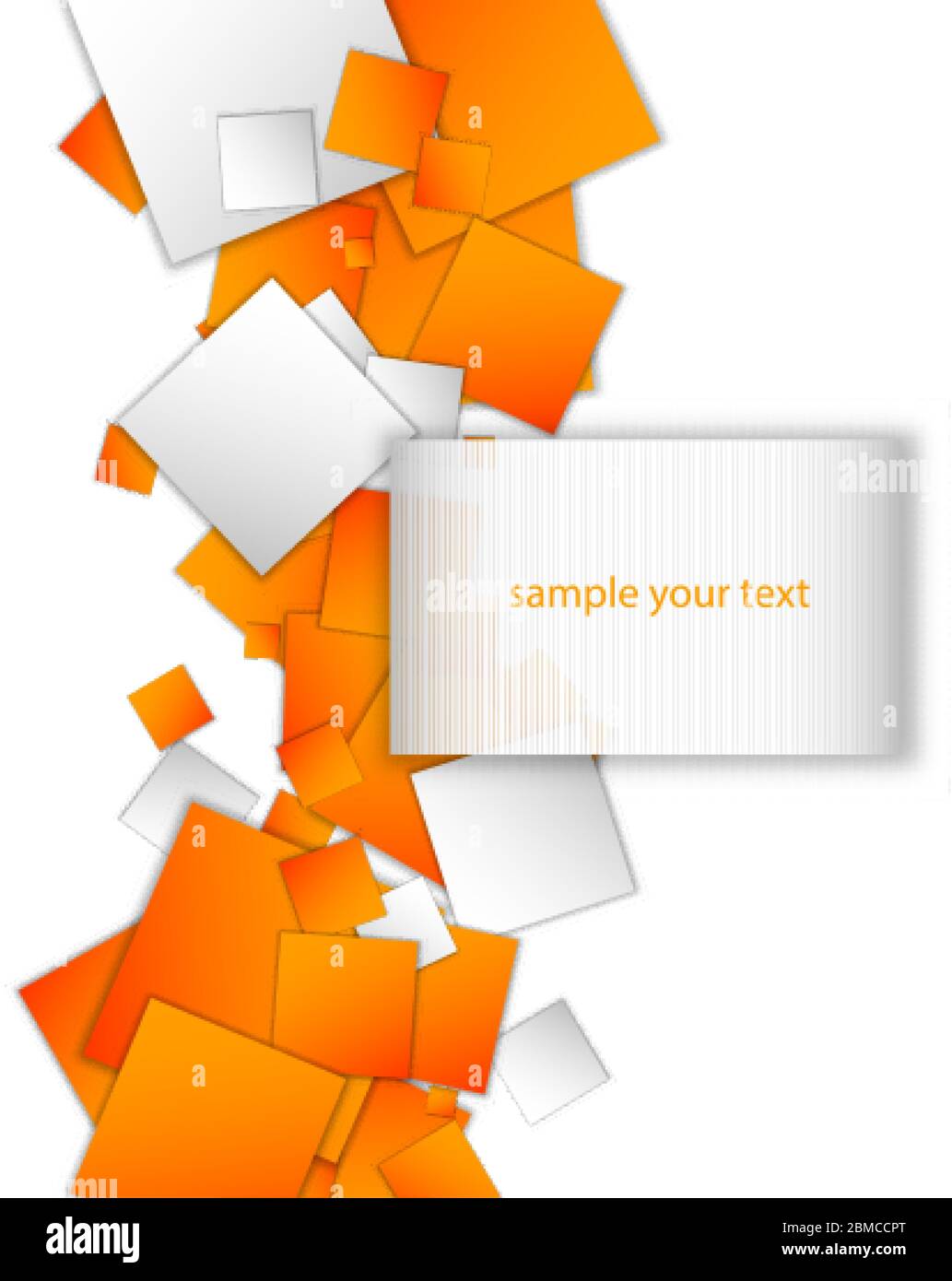 Bright orange squares. Abstract banner design. Geometric vector ...
