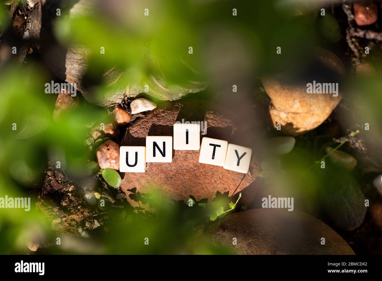 Unity in block letters Stock Photo - Alamy