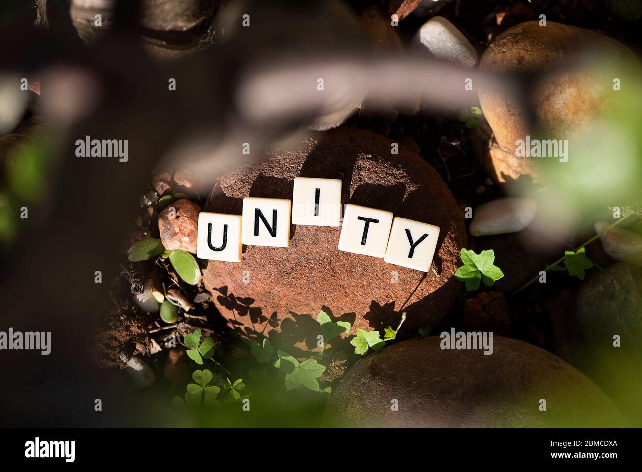 Unity in block letters Stock Photo - Alamy