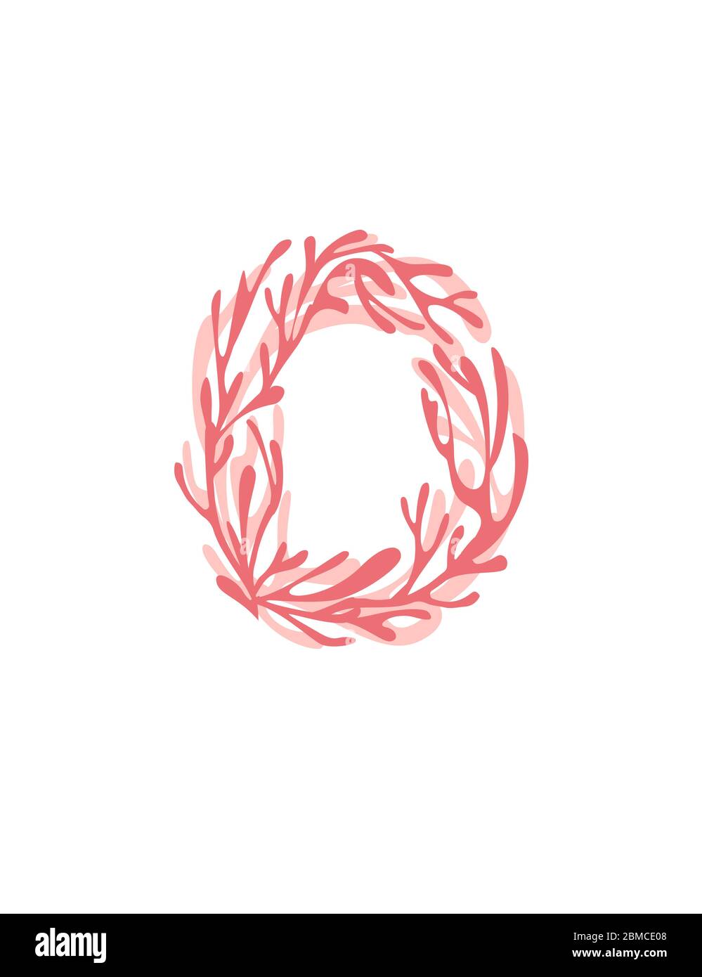 Number 0 pink colored seaweeds underwater ocean plant sea coral ...