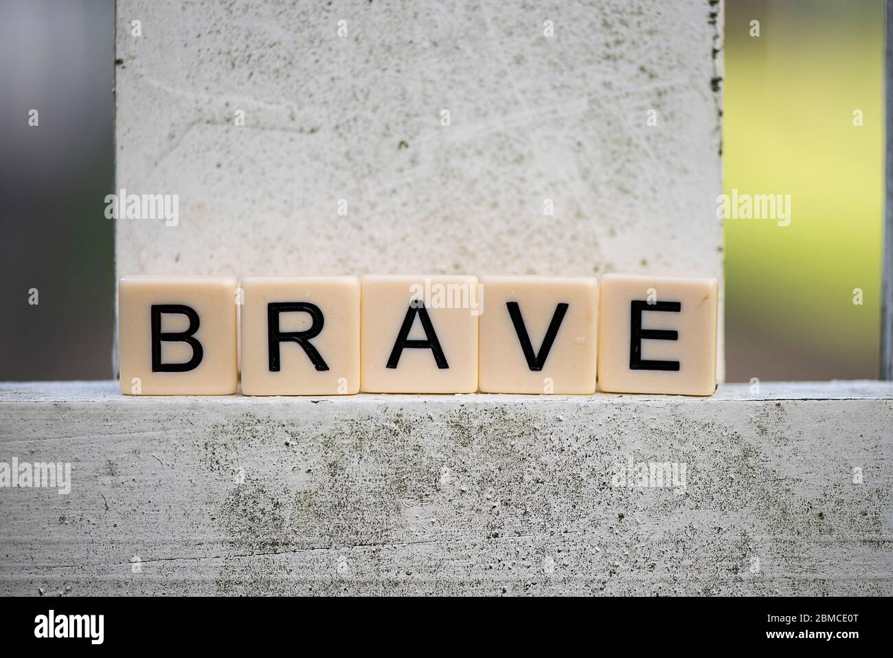 Brave in block letters Stock Photo - Alamy