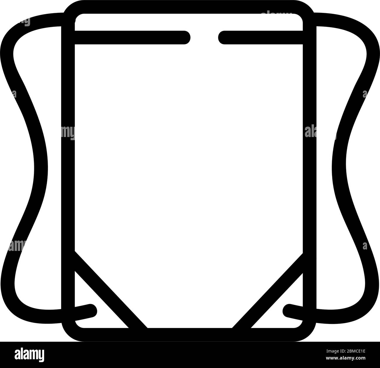 rectangular travel backpack icon vector outline illustration Stock ...