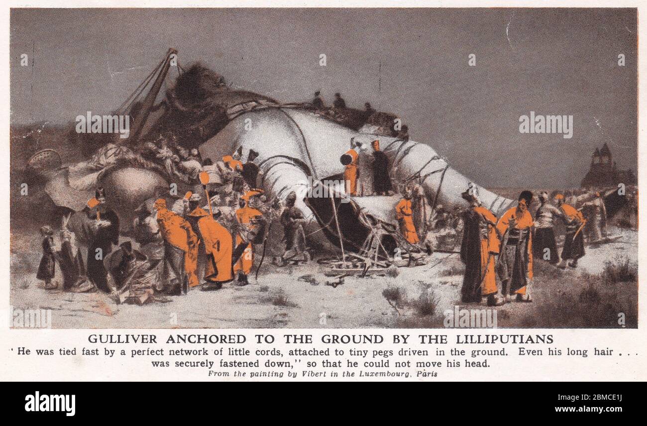 Gulliver is washed ashore after a shipwreck hi-res stock photography ...