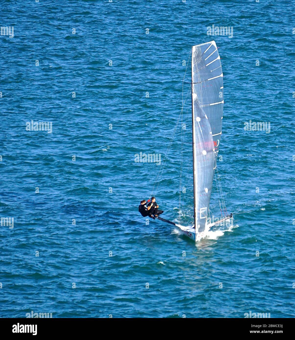 The fun of sail boat racing Stock Photo - Alamy
