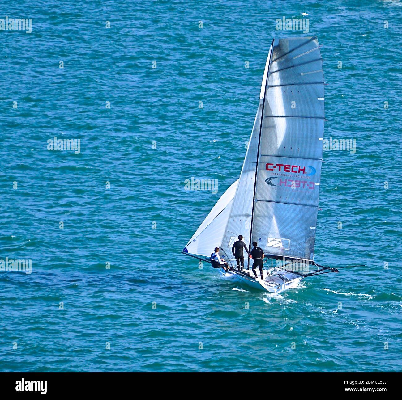 The fun of sail boat racing Stock Photo - Alamy