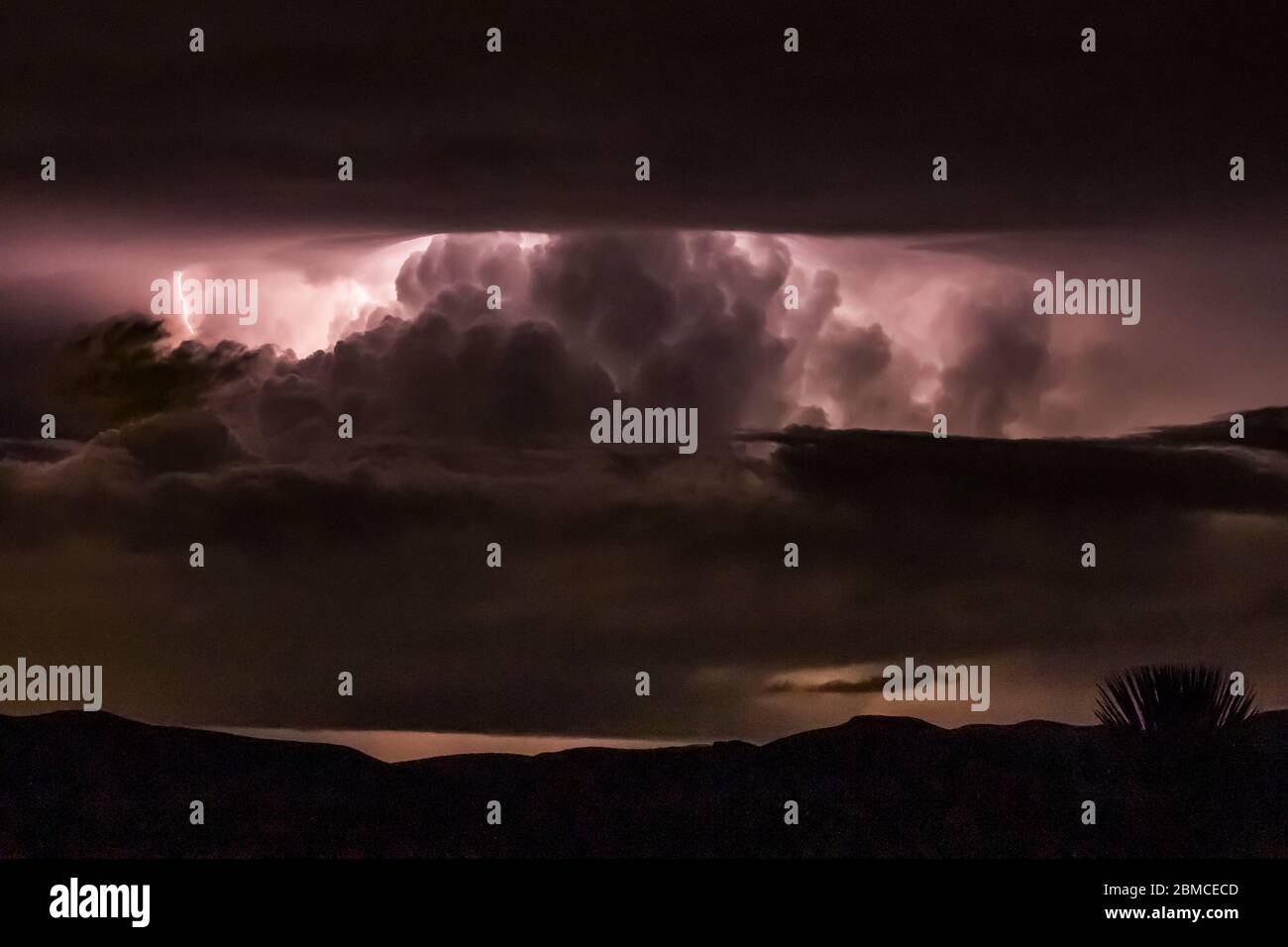 Intense nighttime thunderstorm with cloud-to-ground and intracloud ...