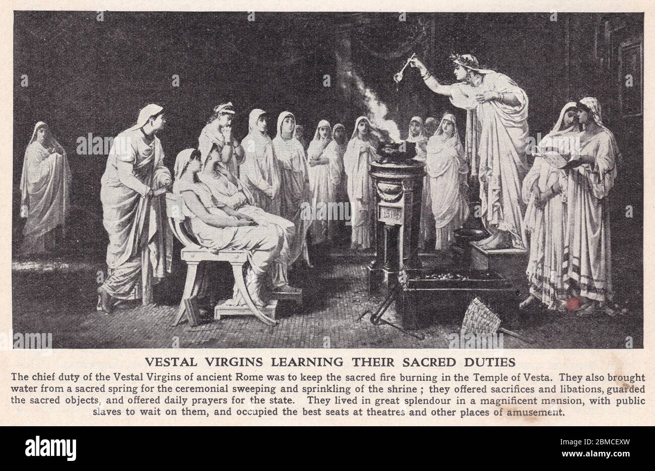 Painting of the Vestal Virgins Learning their Sacred Duties Stock Photo ...