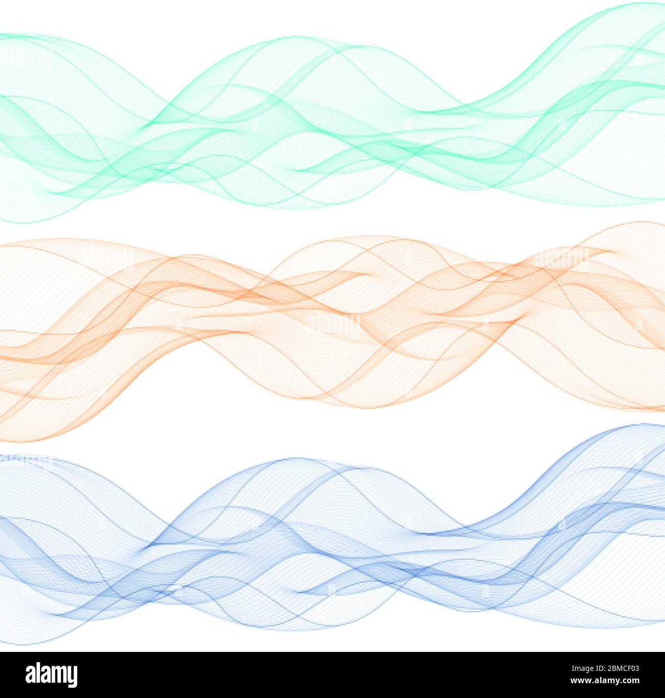 Set of colored waves. vector abstract background. Blue, green, red wavy ...